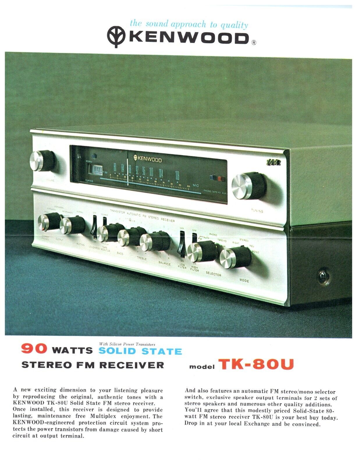 1970s Kenwood TK-80U Receiver Dealer Sales Flyer AD RARE – techrewinds