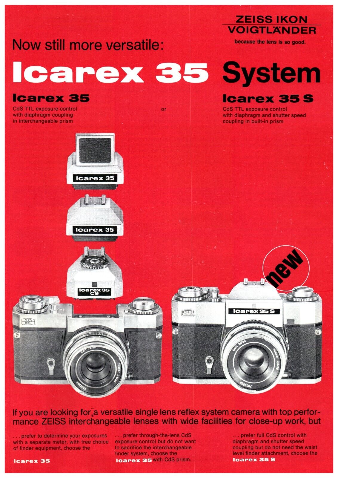 1960s Zeiss Ikon Voigtlander ICAREX 35 System Vintage Brochure *ORIGIN – techrewinds