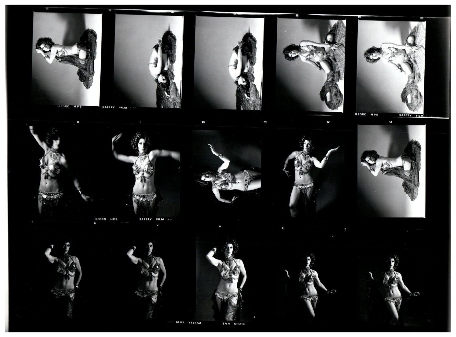 1980s Sexy Burlesque Dancer Contact Sheet Vintage Photo Los Angeles 8x – techrewinds