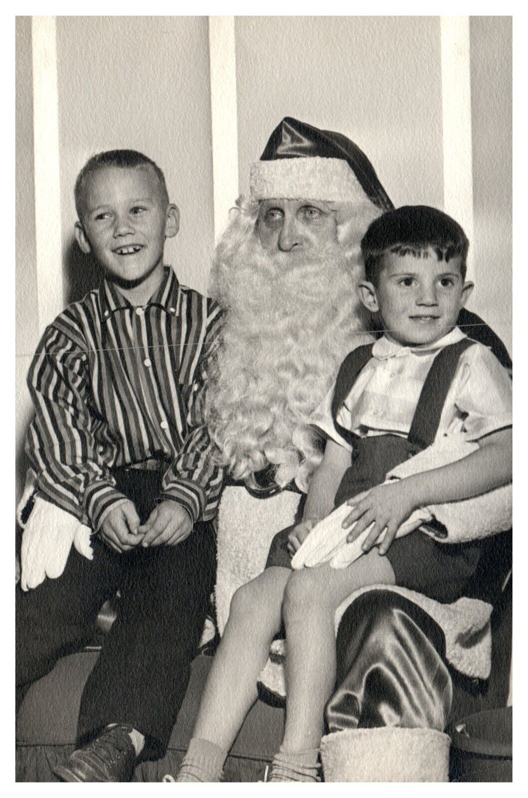 1950s Santa Claus With Kids Christmas Vintage Photo – techrewinds