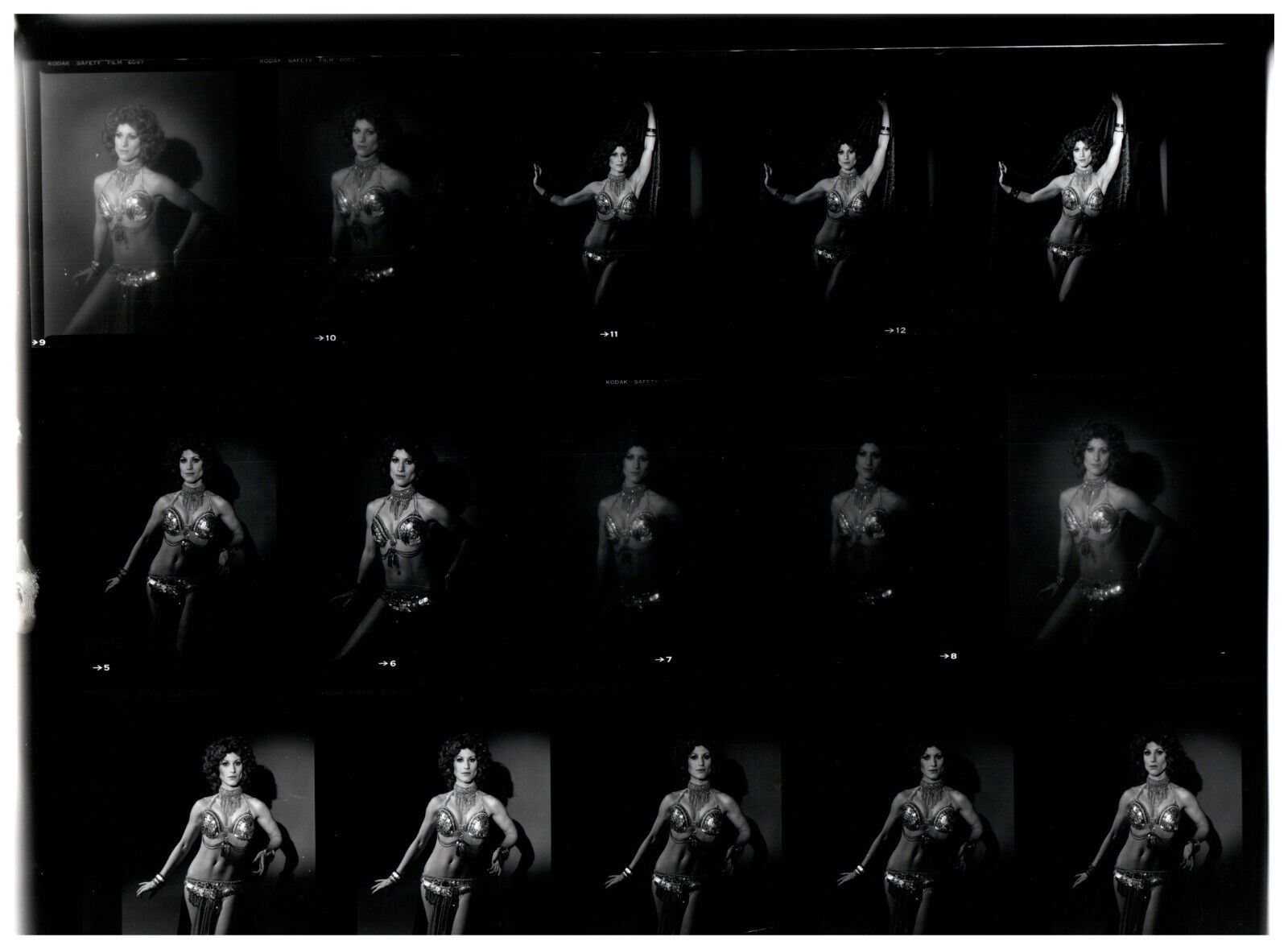 1980s Sexy Burlesque Dancer Contact Sheet Vintage Photo Los Angeles 8x – techrewinds