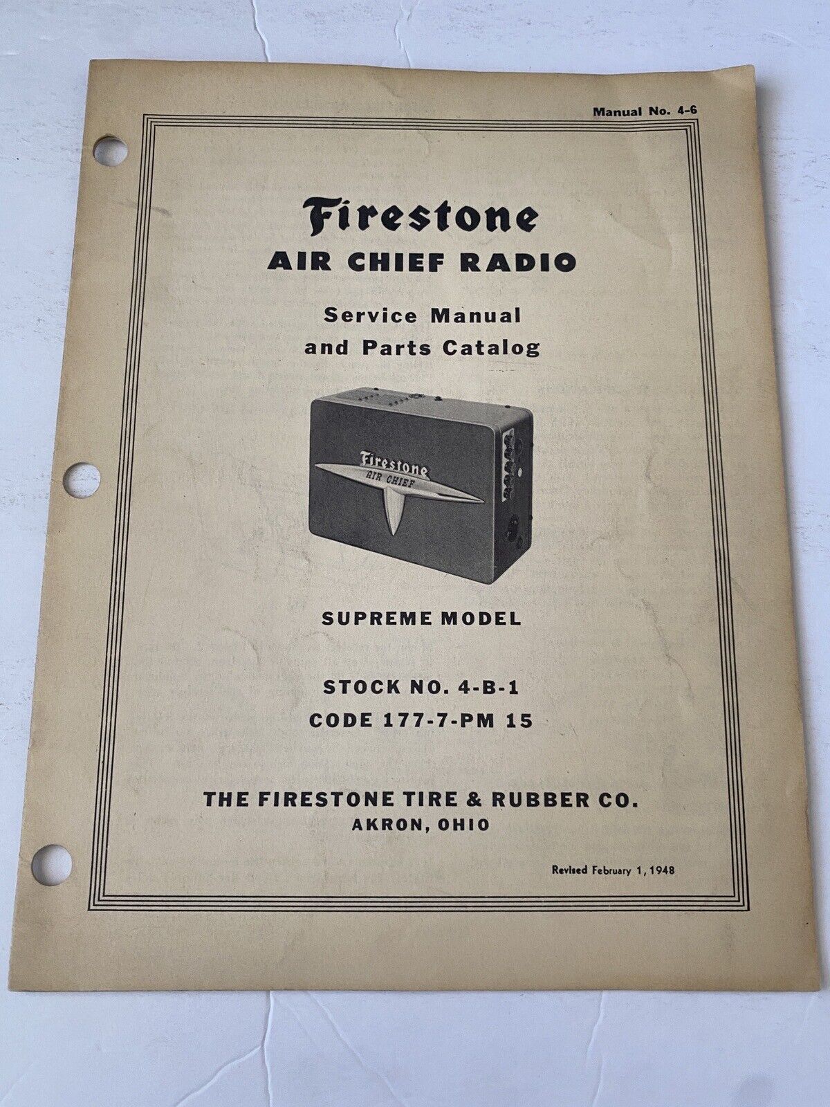 1950s Firestone Air Chief Radio Car Supreme Model Service Vintage Manu – techrewinds