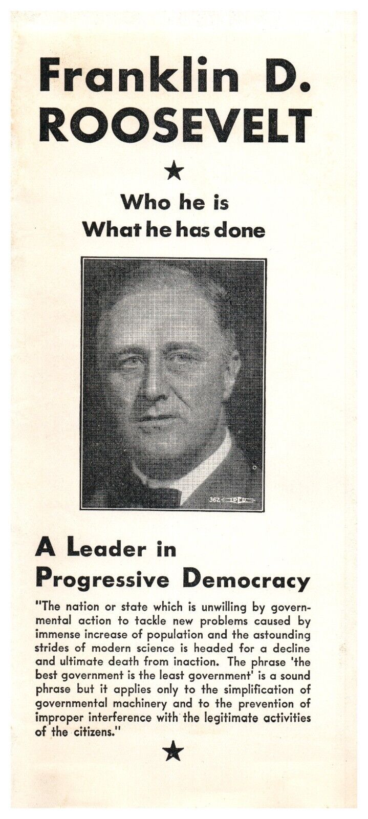 1940s Election Franklin Roosevelt Democratic Pamphlet Original Vintage ...