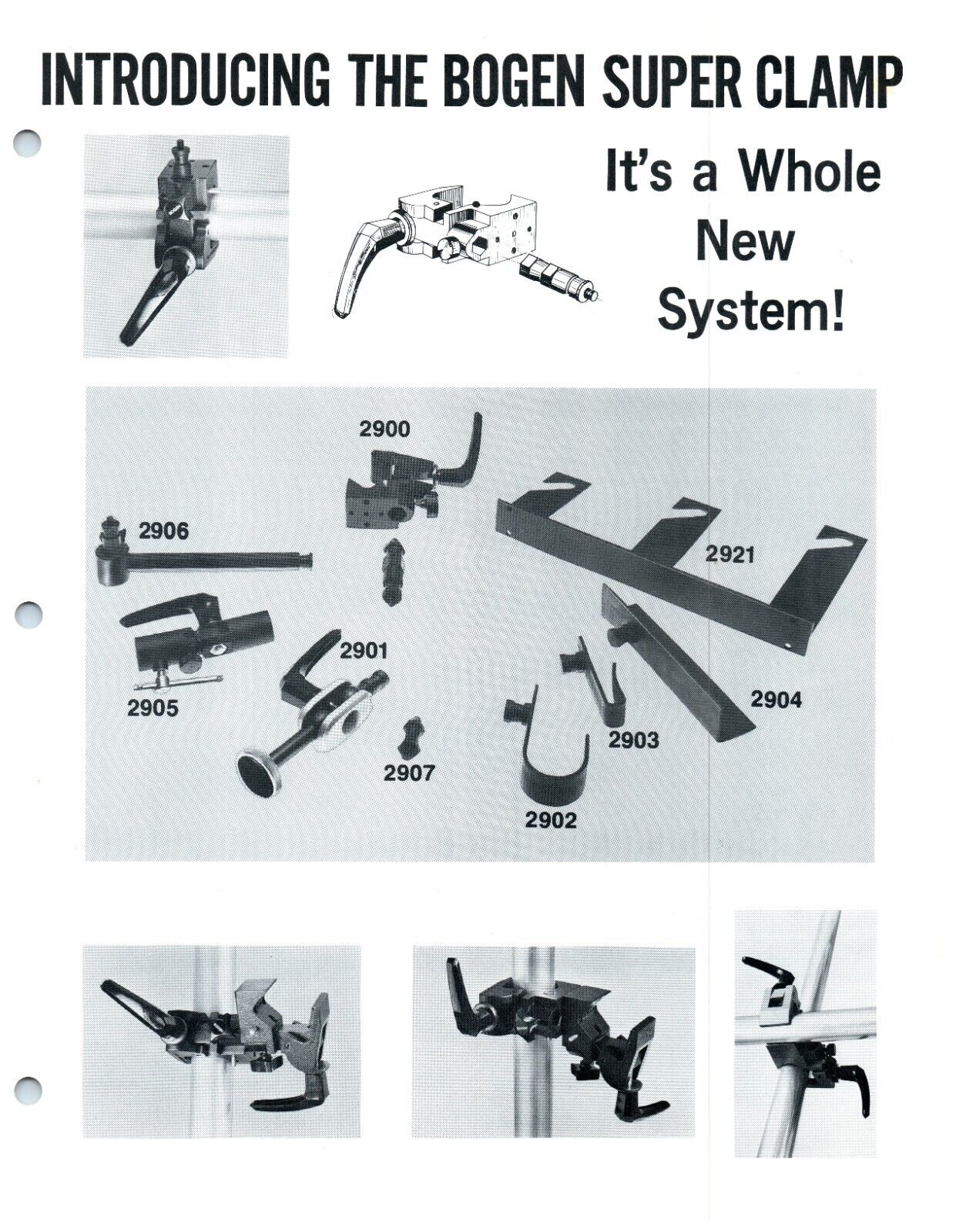 1970s Bogen 2900 SUPER CLAMP Vintage Sales Brochure – techrewinds