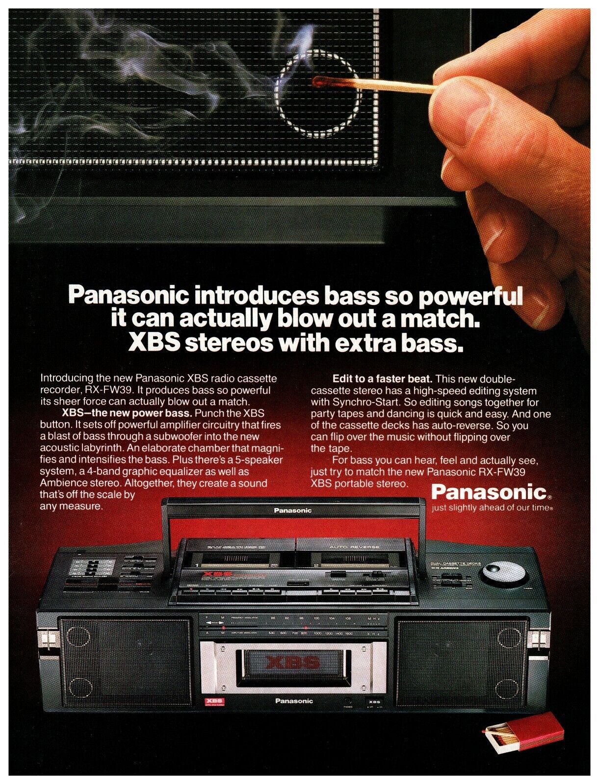 1980s Panasonic RX-FW39 Boombox Ghettoblaster Hifi Vintage Print Ad 8x ...