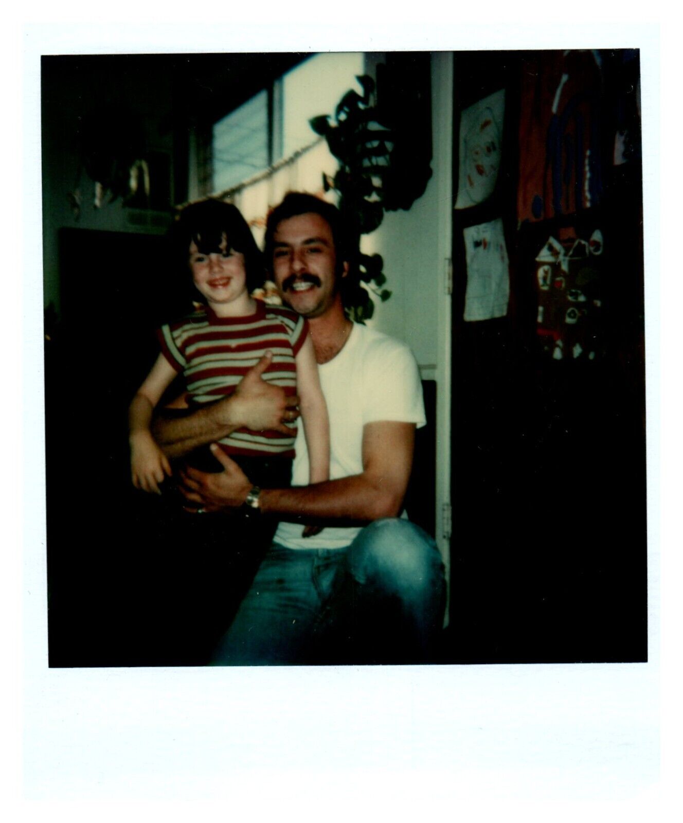 1990s Girl With Dad Los Angeles Vintage Polaroid Photo – techrewinds