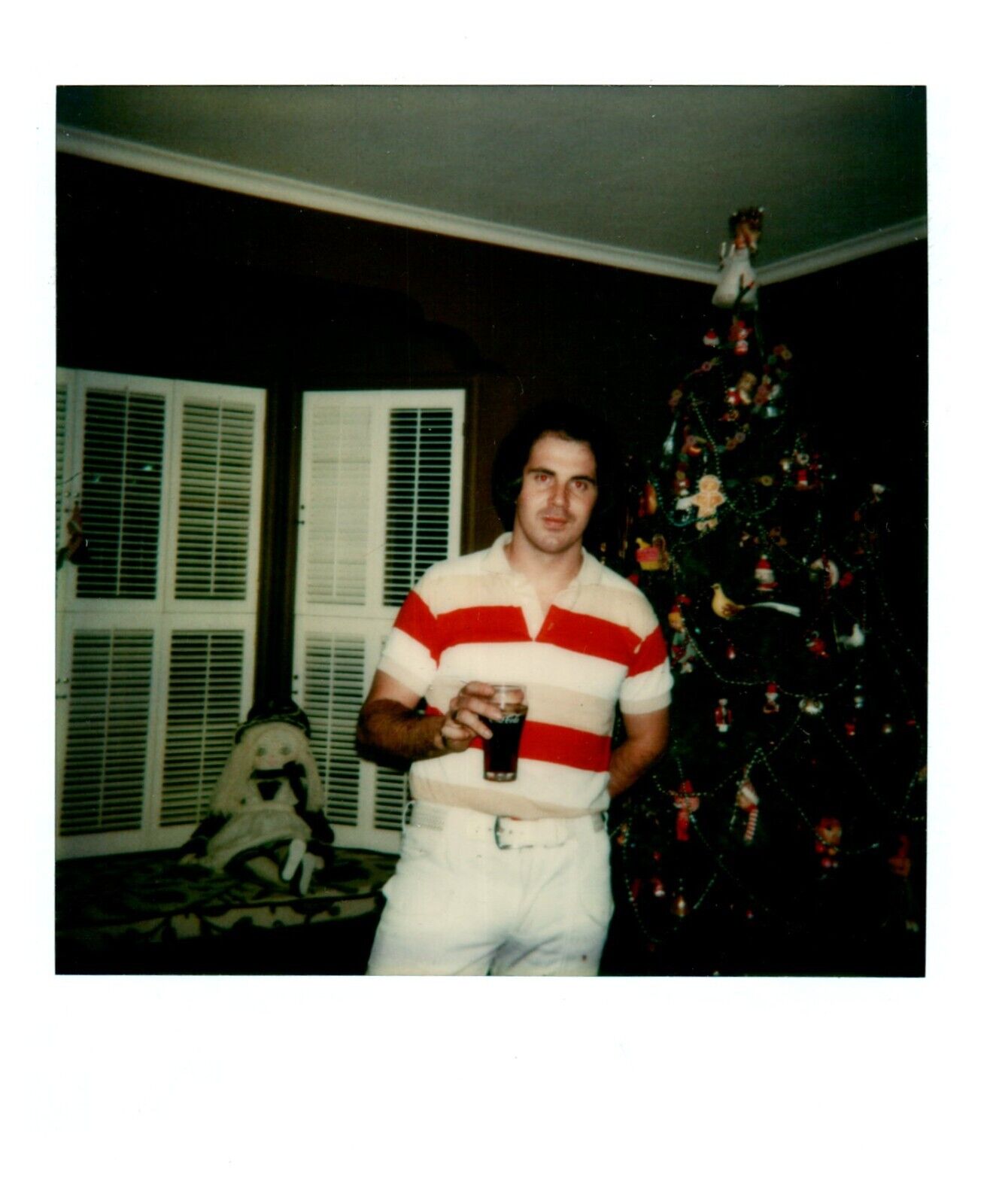 1990s Handsome Man Drinking Coke Soda Polaroid Vintage Photo – techrewinds