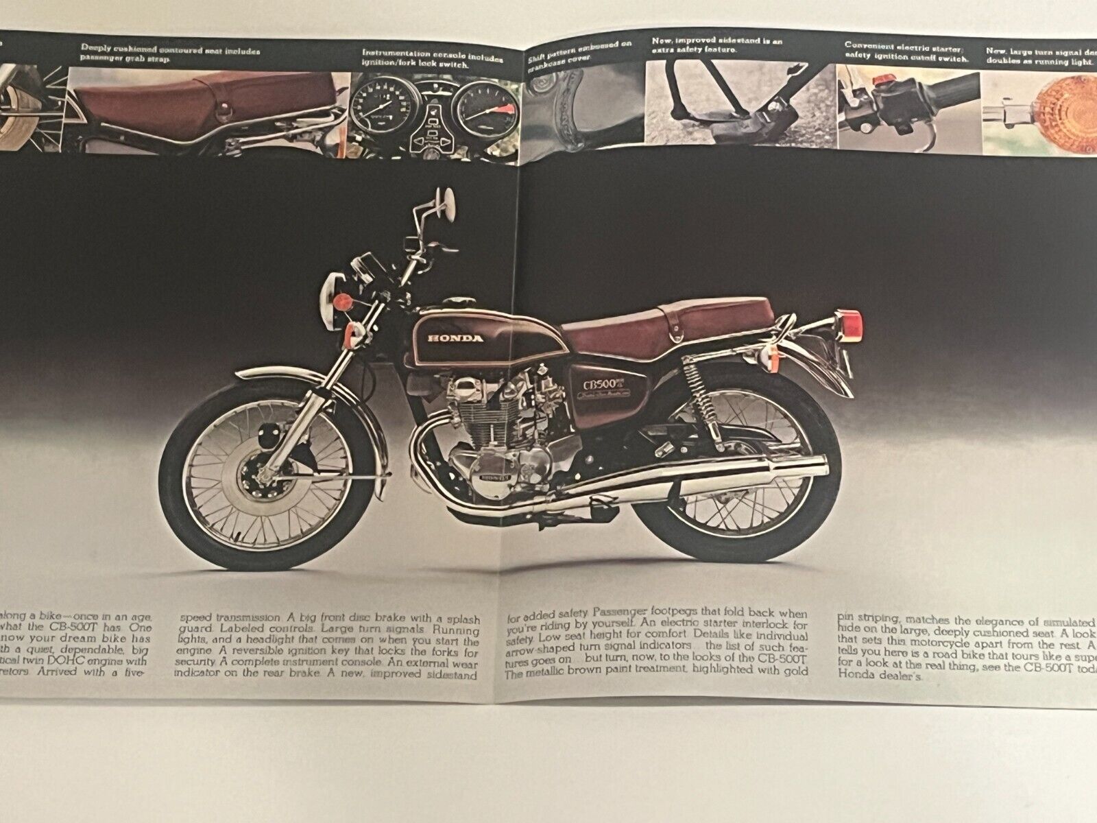 1975 Honda CB-500T Motorcycle Brochure / Poster Original Vintage ...