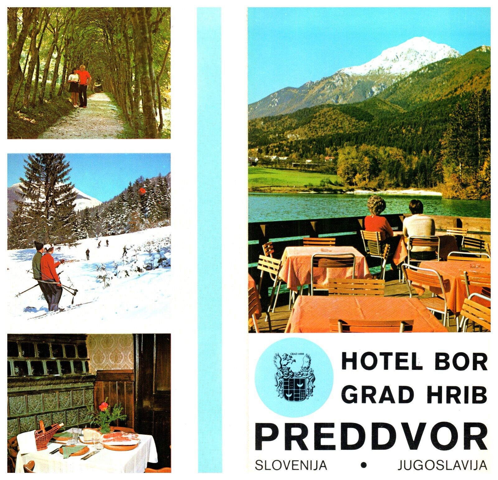 Vintage Hotel Bor Grad Hrib Preddvor Brochure Map Slovenija Jugoslavij ...