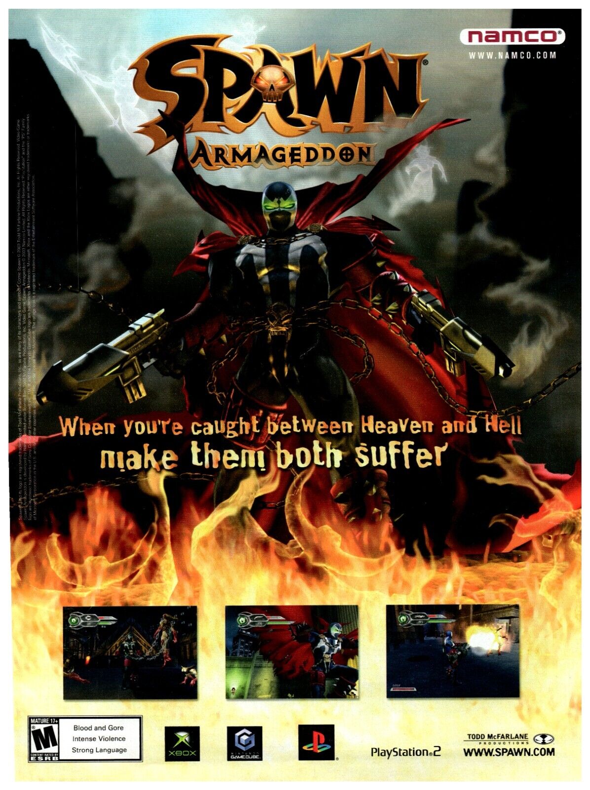 2003 Spawn Armageddon PS2 Original PlayStation video Game PRINT AD 8x1 ...