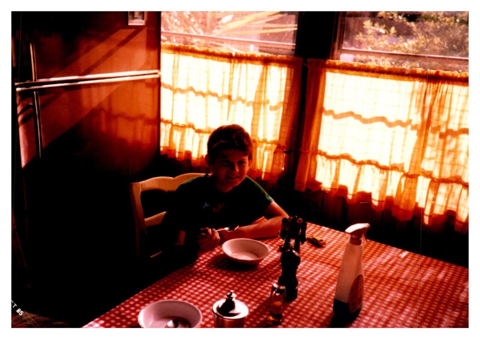 1990s Boy Eating Cereal Transformer Toy Los Angeles Vintage Photo ...