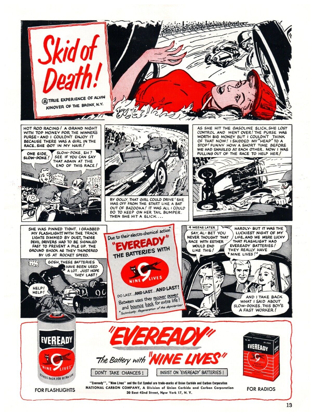 1950s Eveready Battery Cat Comic Original Vintage PRINT AD – techrewinds