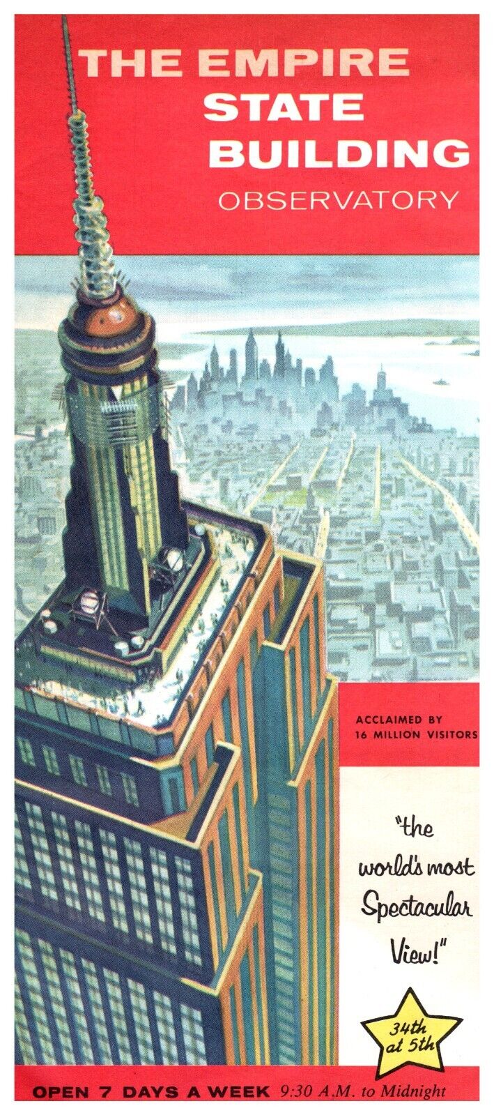 1950s The Empire State Building Observatory visitor folder New York Ci ...