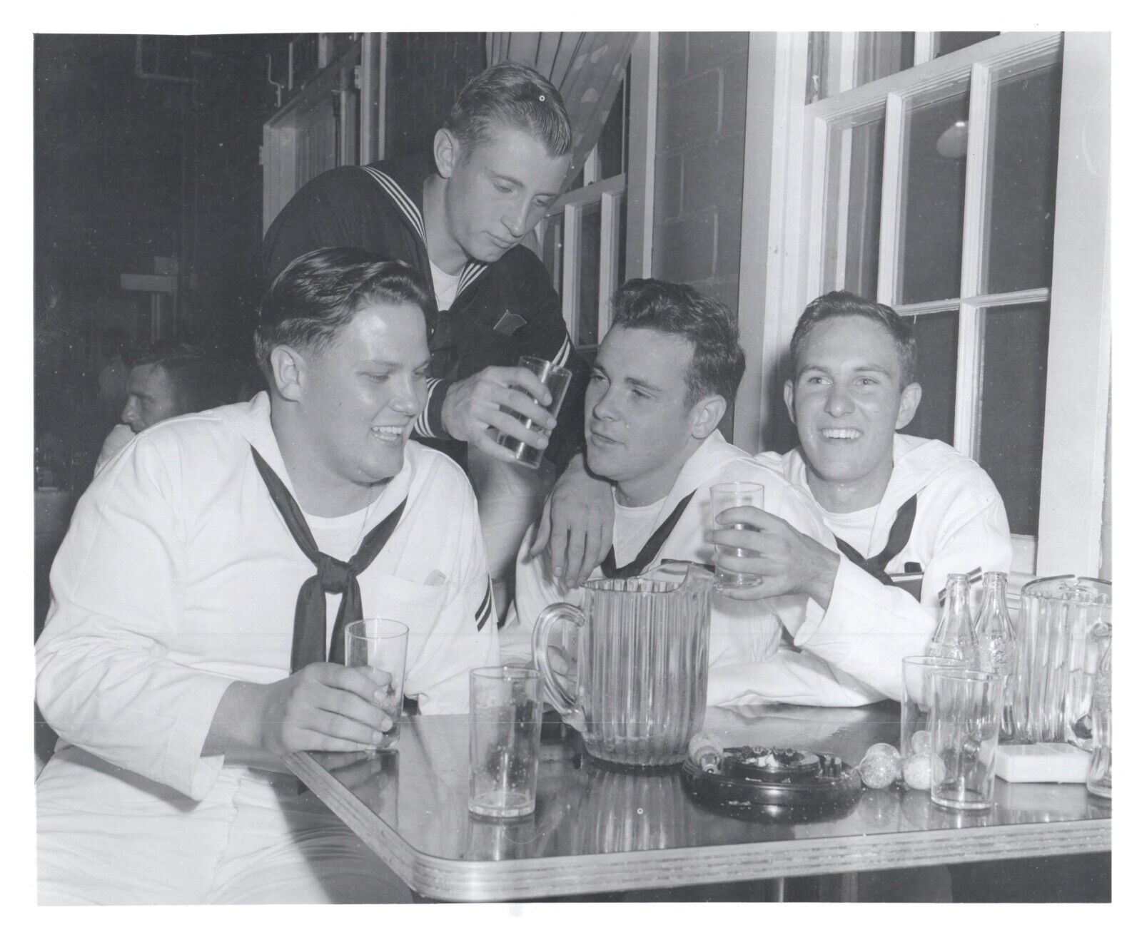 1950s Sailor Guys at Bar Drinking Drunk Vintage Photo 8x10 – techrewinds