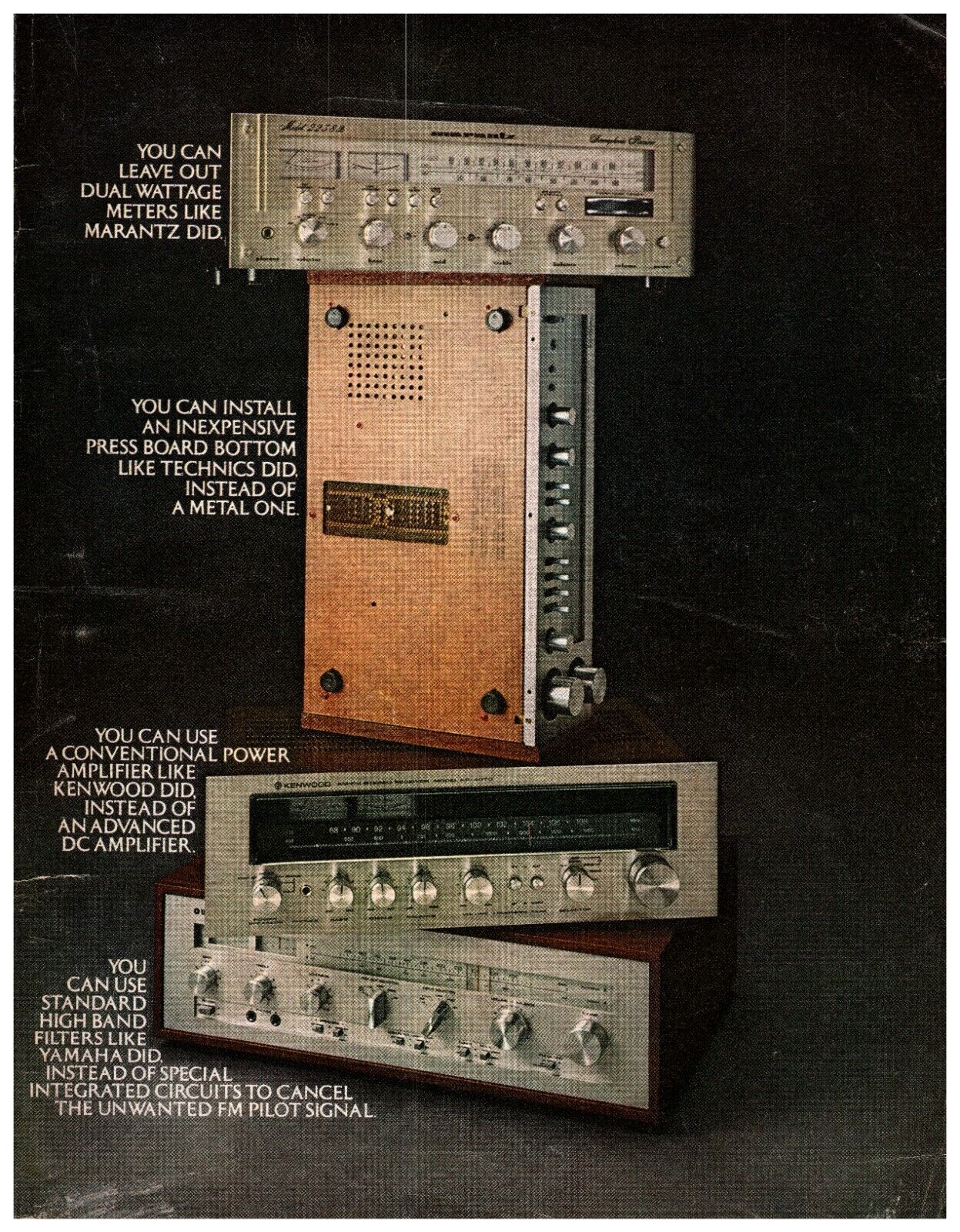 1970s Kenwood Marantz Technics Yamaha Receivers Rack PRINT AD – techrewinds