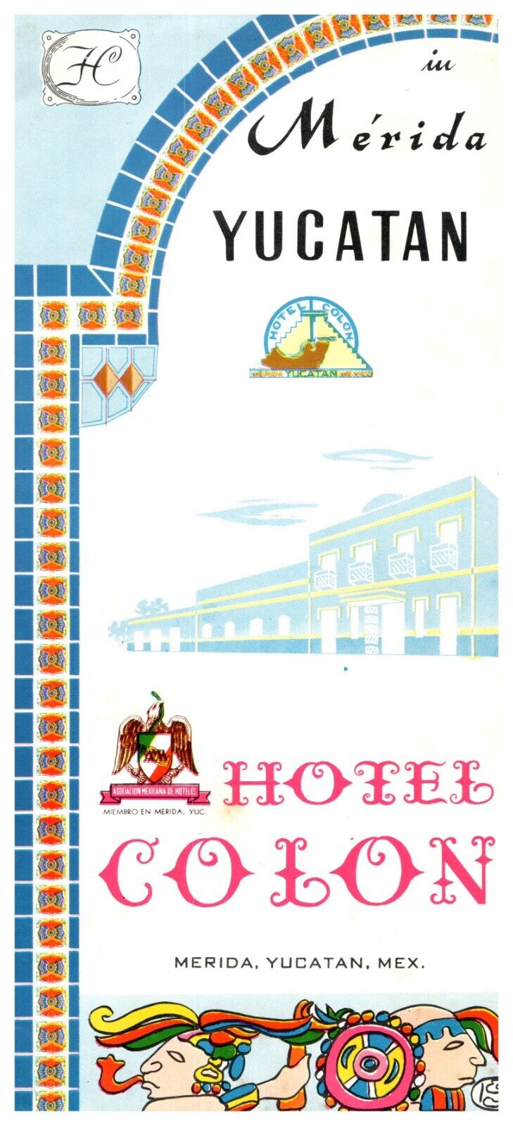 1960s Yucatan Hotel Colon Mexico Tourist Maps Vintage Brochure travel ...