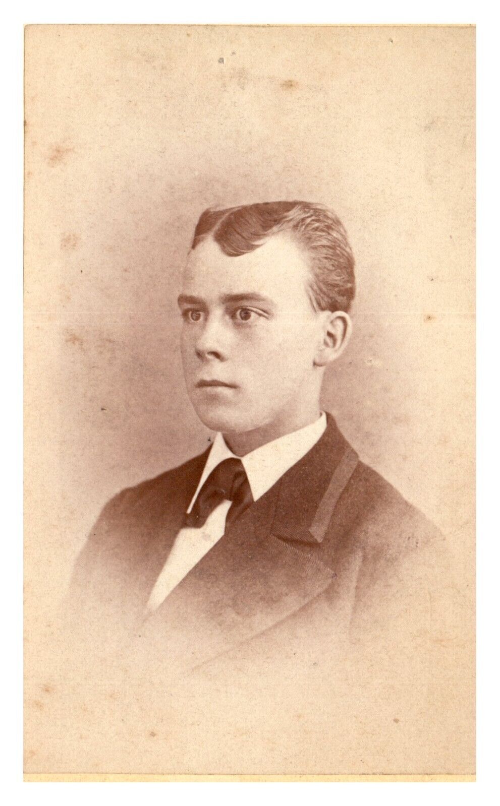 1880s Handsome Teen Boy Wide EYES Vintage Small Photo – techrewinds