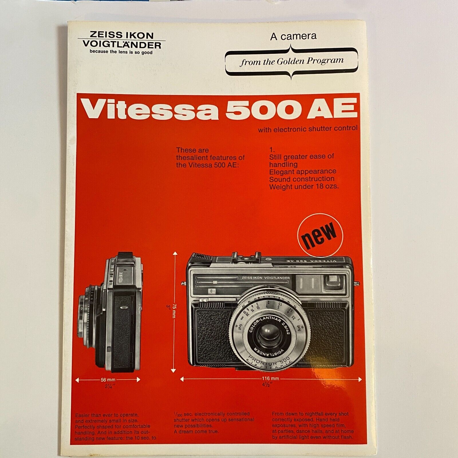 1968 ZEISS Ikon Voigtlander Vintage Camera Brochure - RARE – techrewinds