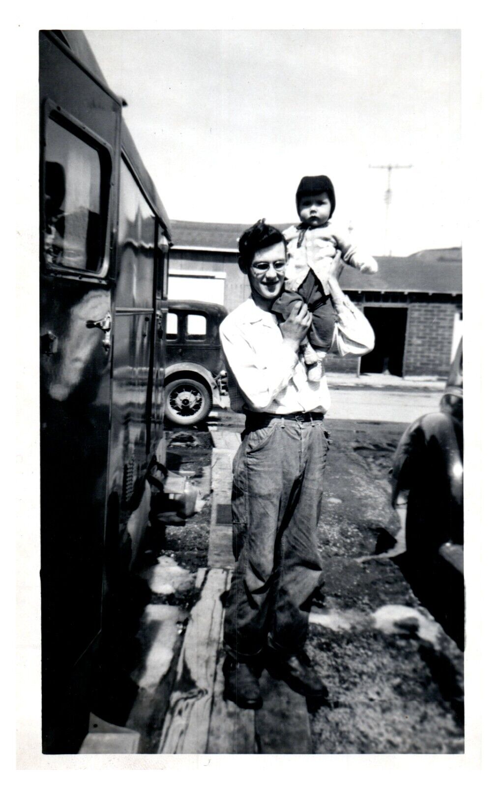 1950s Greaser Rockabilly With Kids Ford Car CA Vintage Photo Snapshot ...