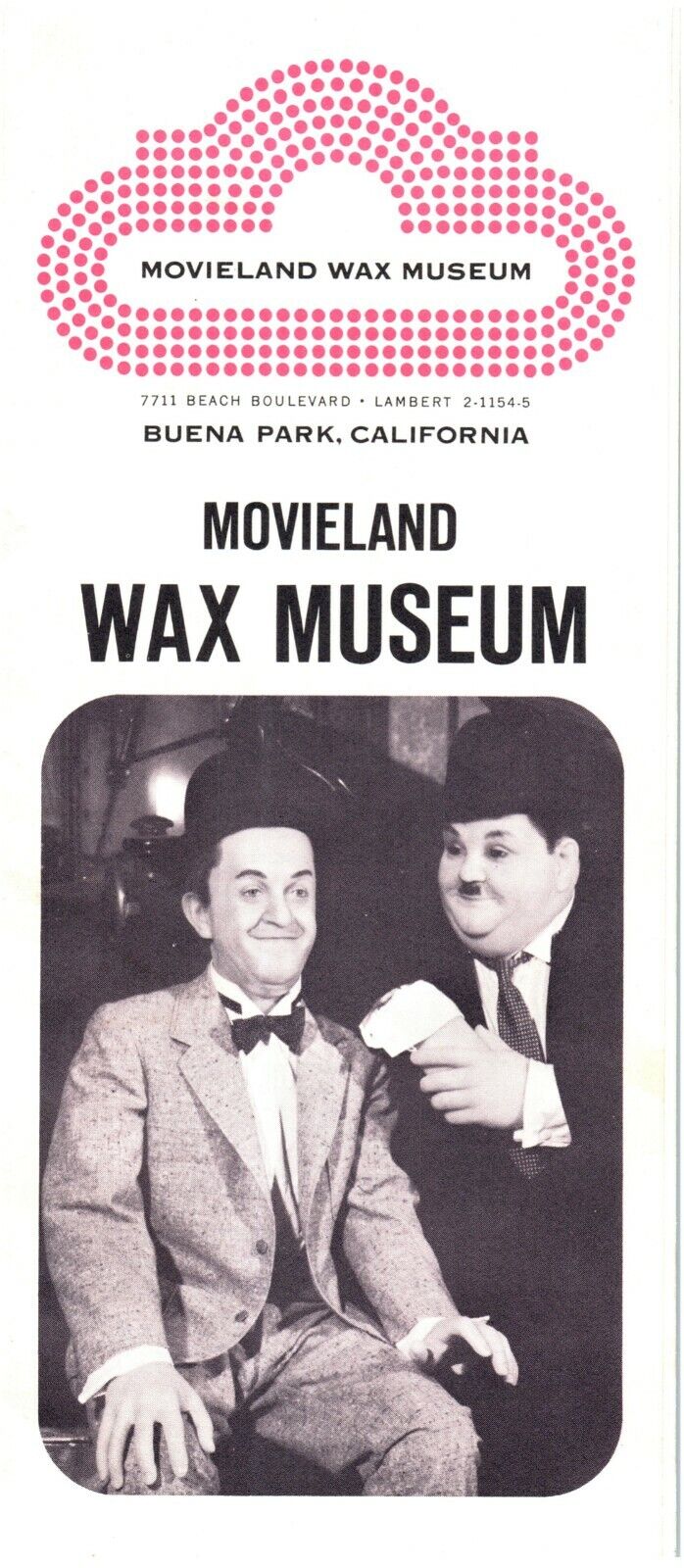Vintage MOVIELAND WAX MUSEUM Buena Park CA Fold Brochure Book Map 1970 ...