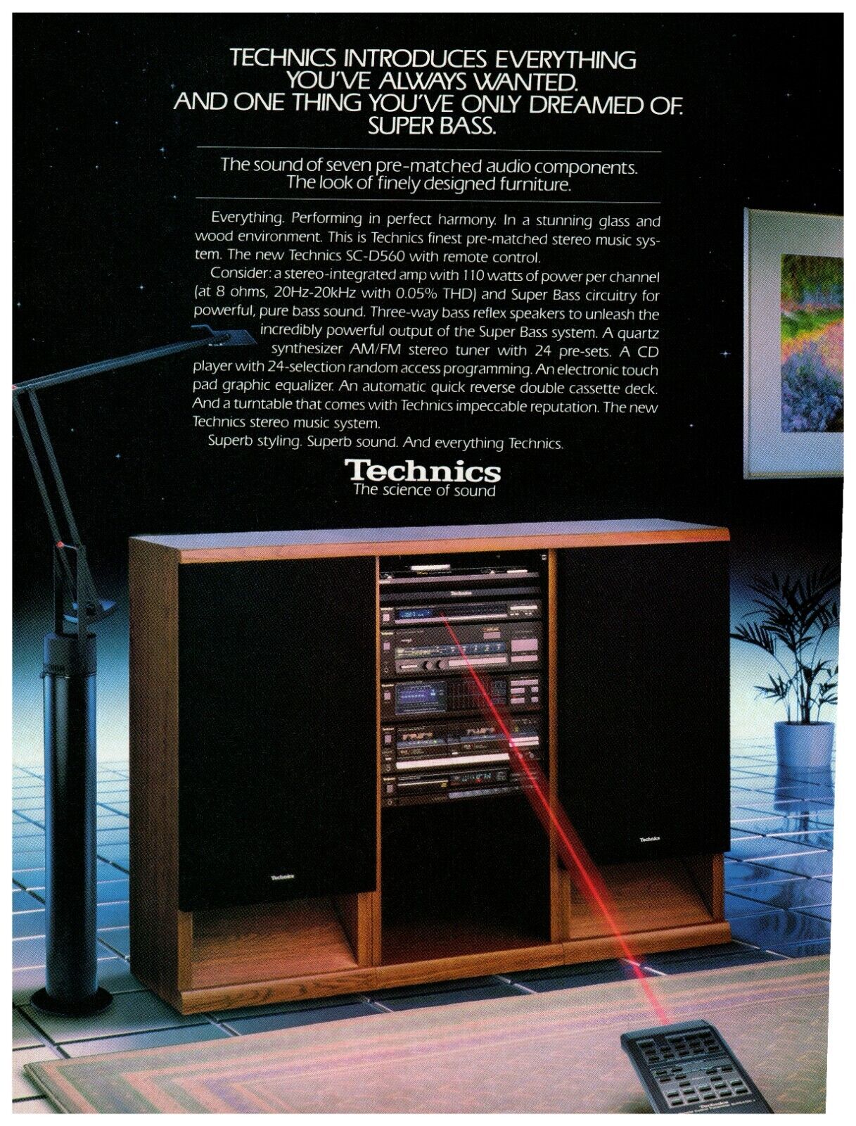 1980s Technics Stack System Audiophile Hifi Print Ad 8x10 – techrewinds