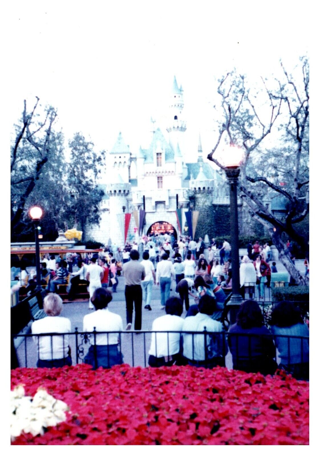 1980s Disneyland Sleeping Beauty Castle with Crowds Vintage Photo ...
