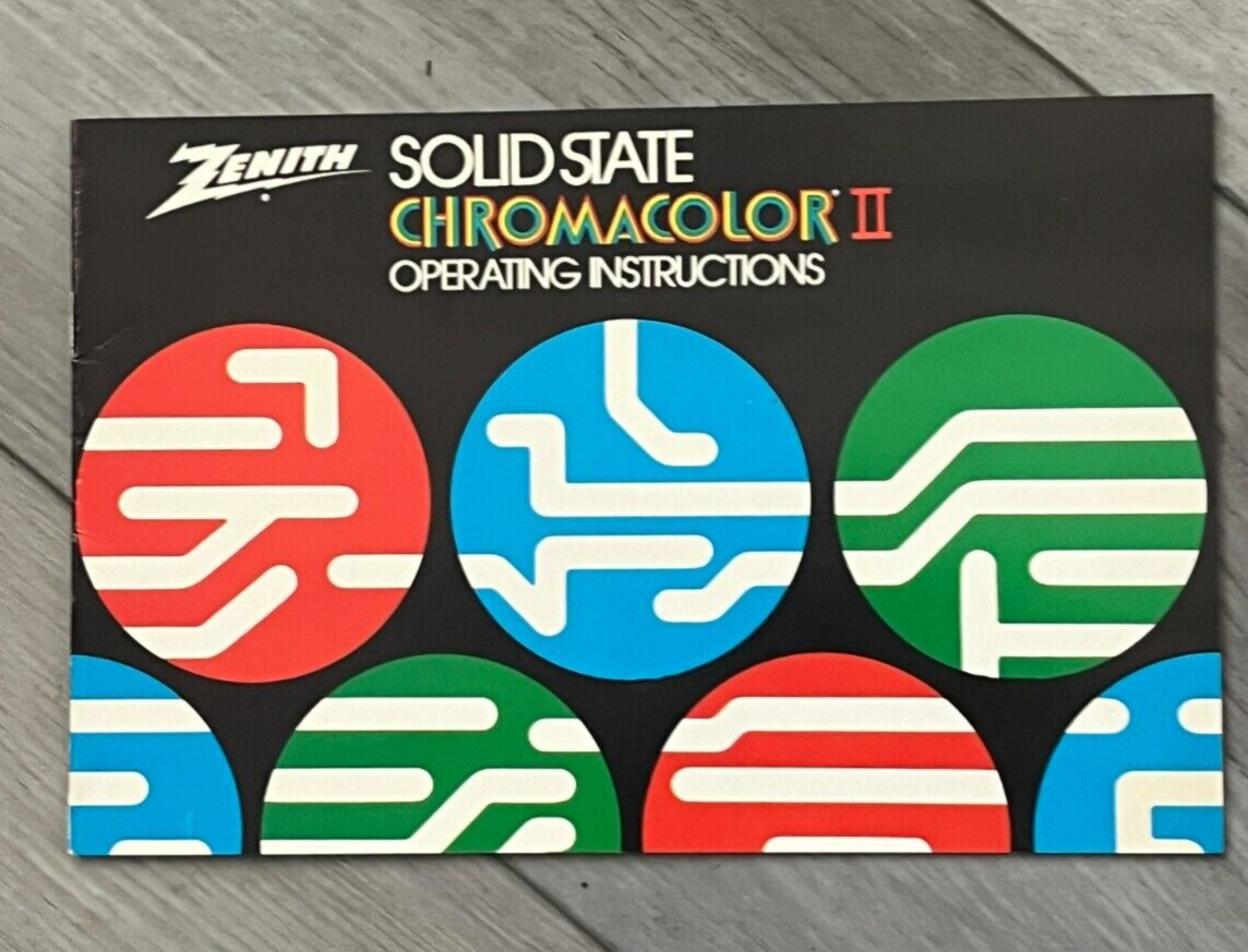 Zenith Solid State Chromacolor II Operating Instructions Vintage Paper ...