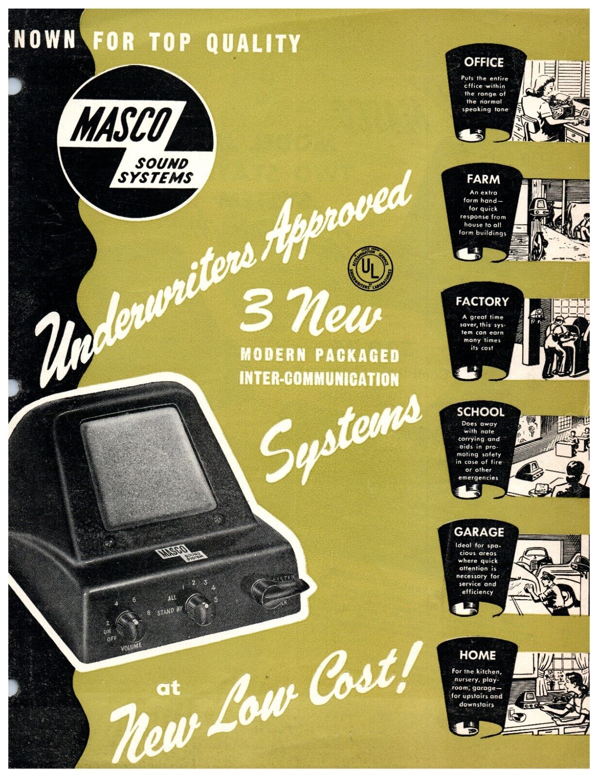 1950s Masco Wireless Intercom Sound System JM-5 Vintage Brochure Ad ...