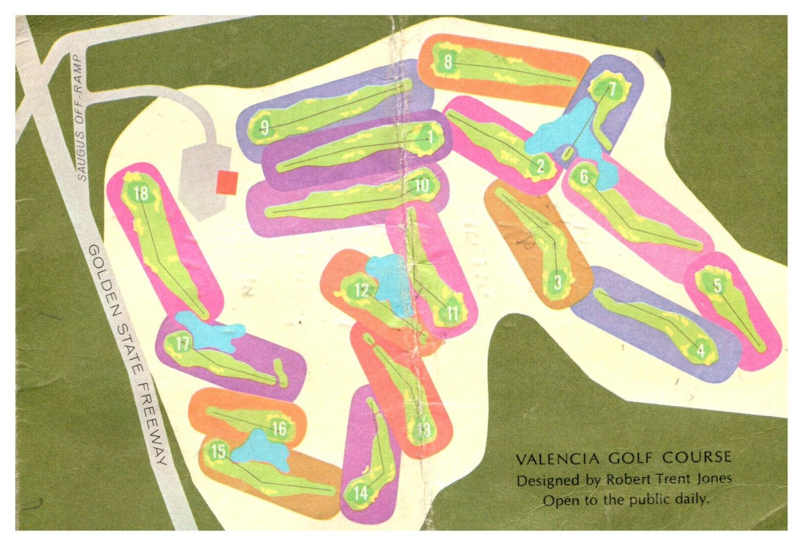 1960s Valencia Golf Course Vintage Map Scorecard Los Angeles CA ...