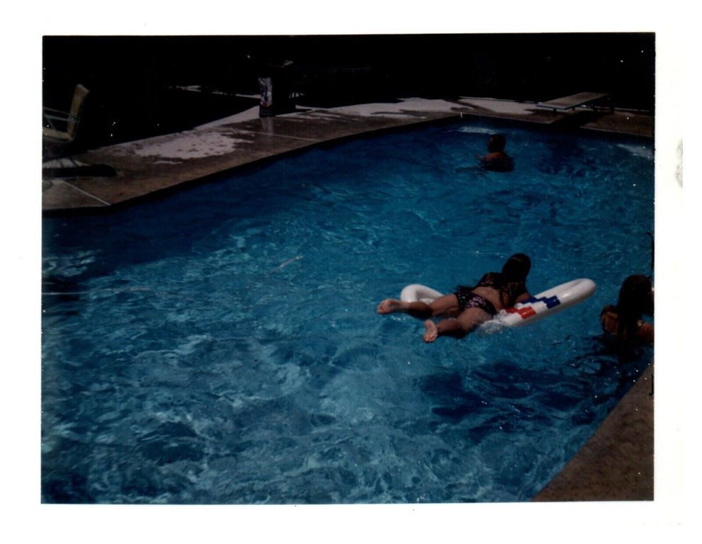 1980s Girl in Pool Abstract Vintage Photo Polaroid California – techrewinds