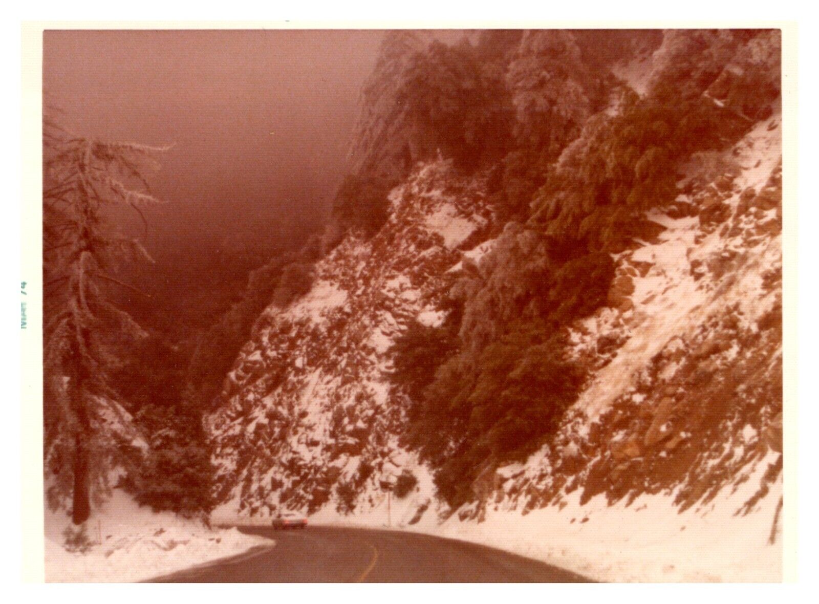 1970s Snow Highway Road Candid Vintage Photo Snapshot – techrewinds
