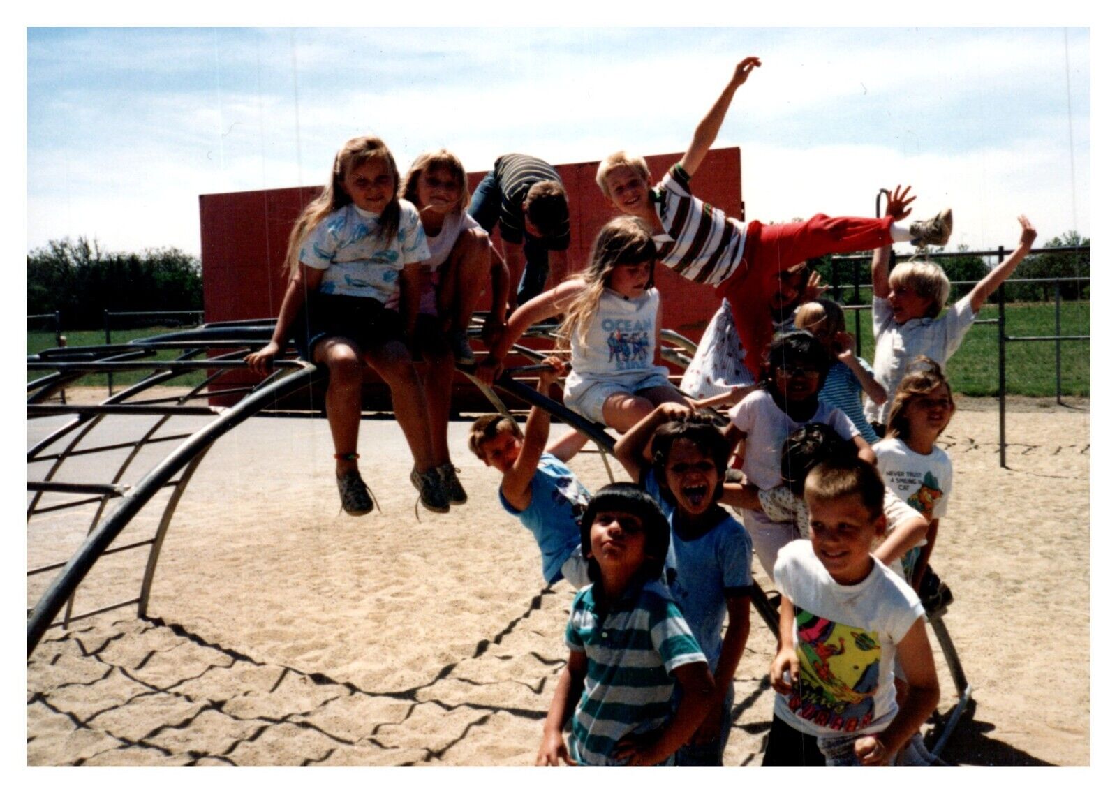 1990s Kids Playground Candid Shot Los Angeles Vintage Photo – techrewinds