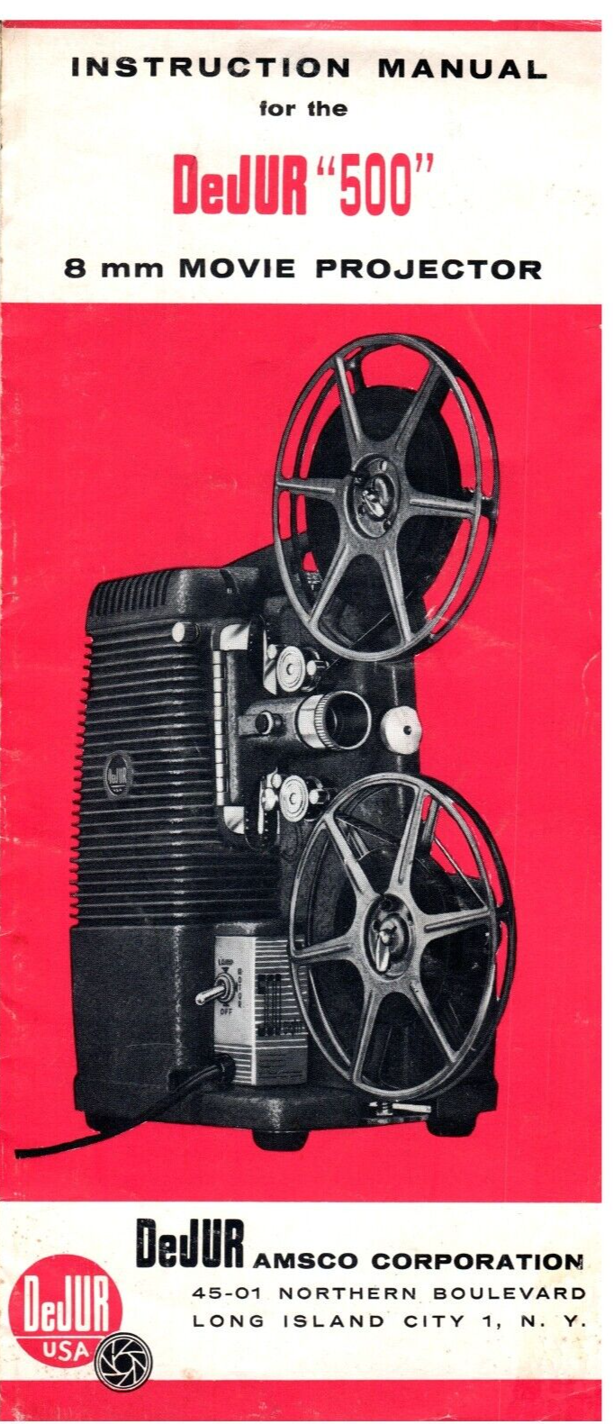 1950s DeJur 8mm Projection ORIGINAL Vintage Manual Long Island New Yor ...