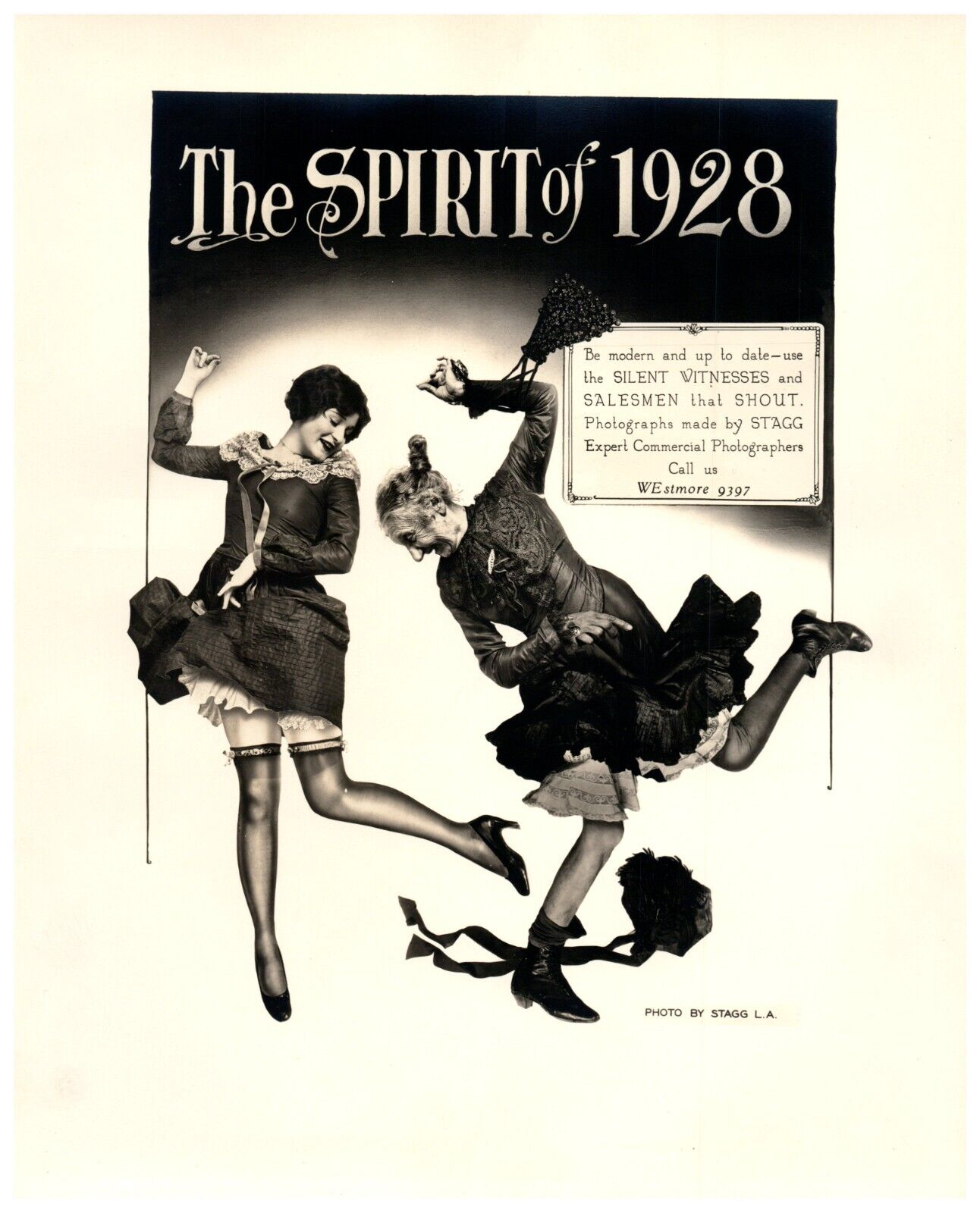 1920s Flapper Dancers Advertising Poster "The Spirit of 1928" Vintage ...