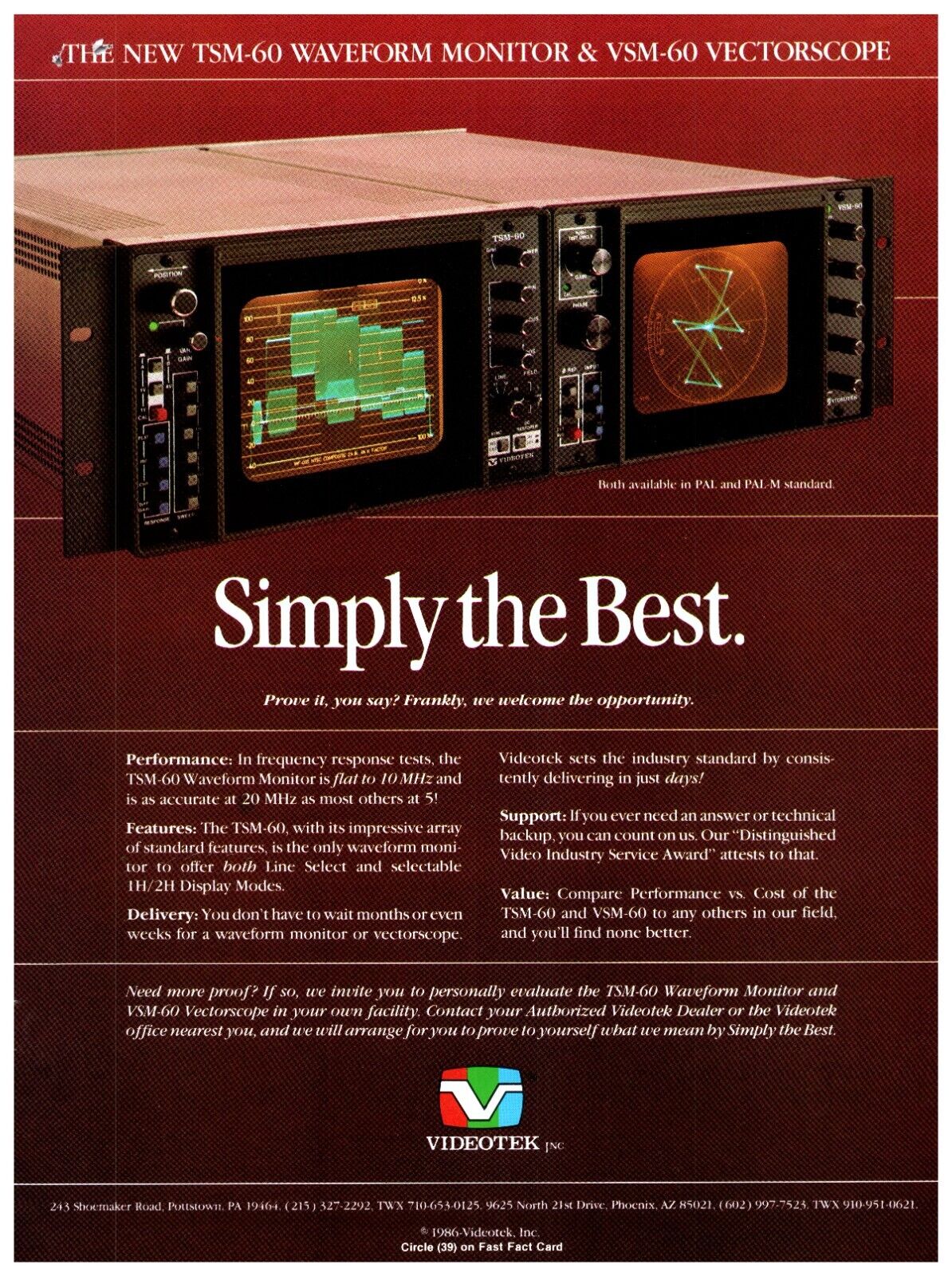 Videotek TSM-60 Video Waveform Monitor Vintage PRINT AD – techrewinds