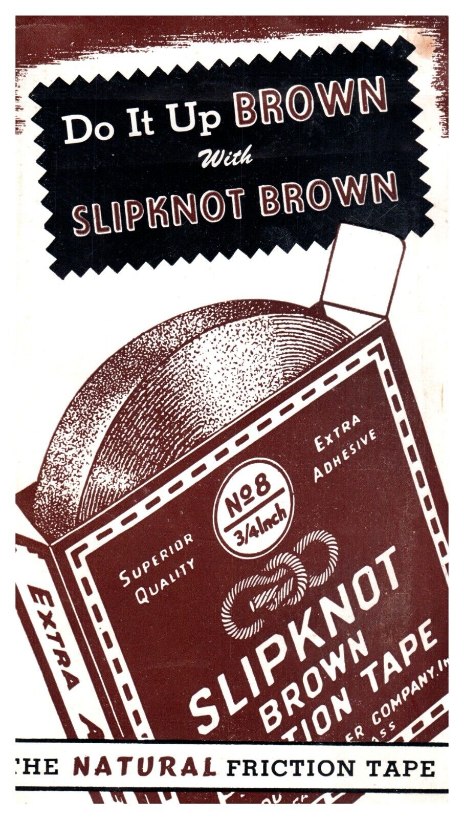 1940s Vintage Slipknot Brown Friction Tape Canister Ad Brochure Bookle ...