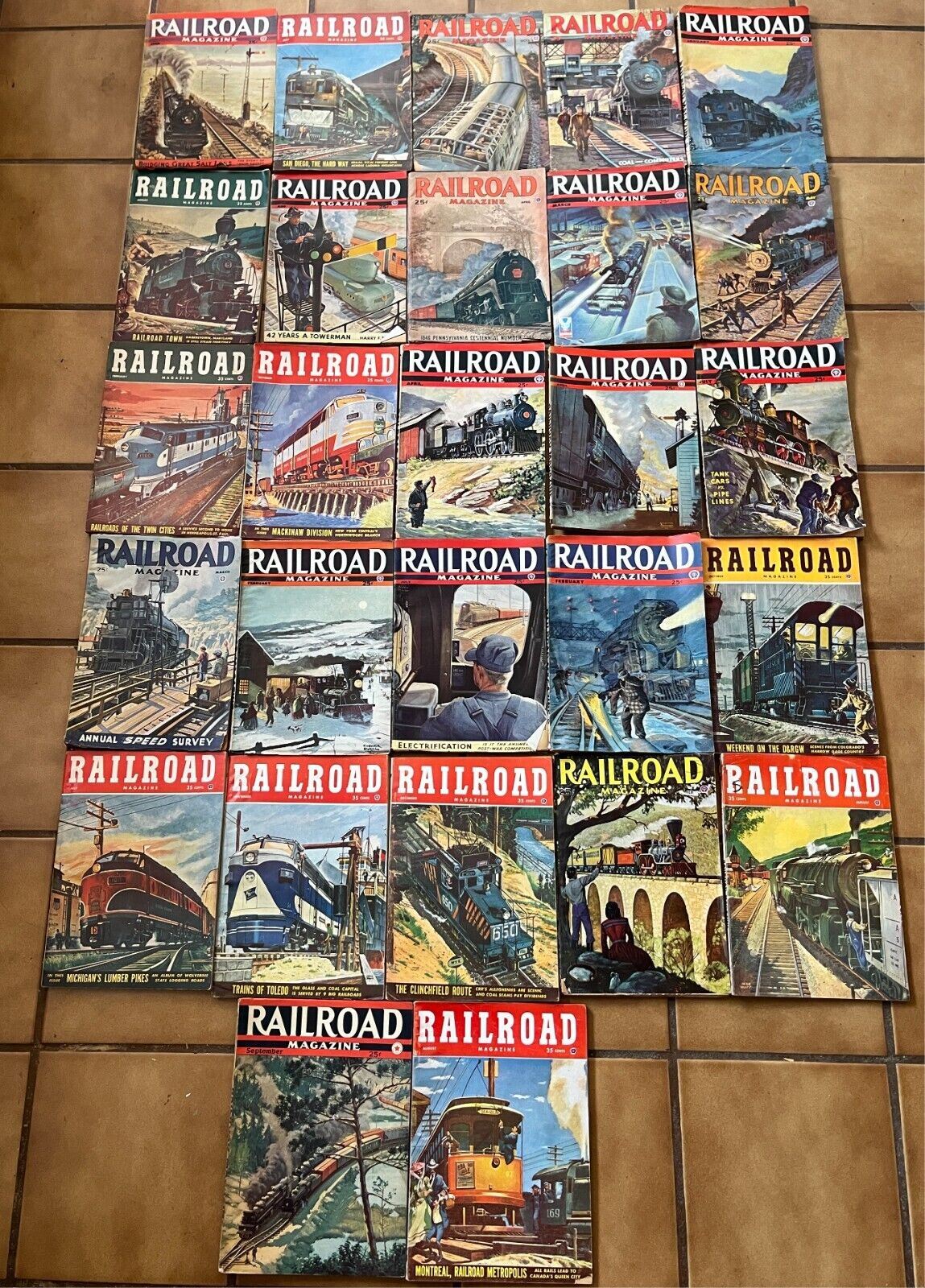 27 LOT Vintage Railroad Magazine Classic Train Rail History 1940s 50s ...
