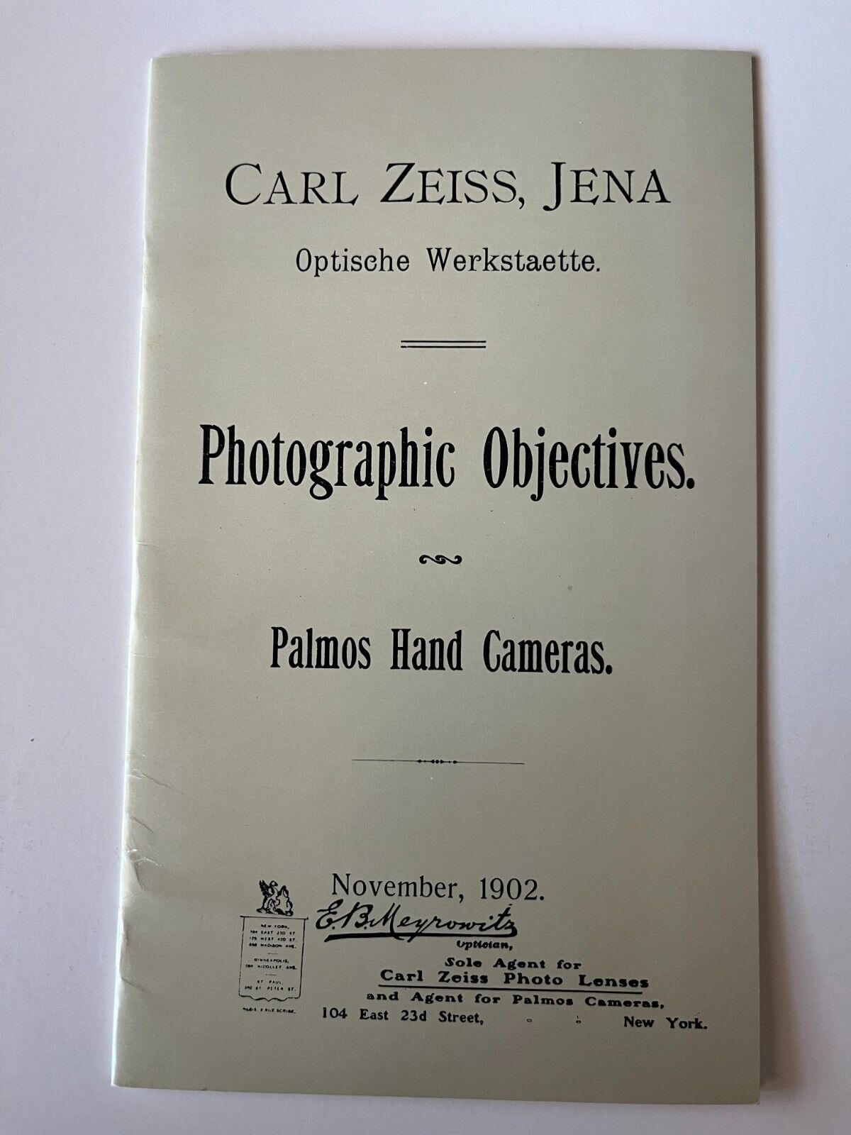 1986 Carl Zeiss Historica Jena Photographic Objectives Palmos Hand Cam ...