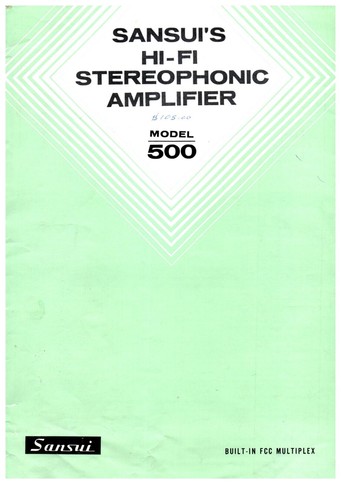 1970s Sansui Model 500 Amplifier Dealer Sales Flyer AD RARE – techrewinds