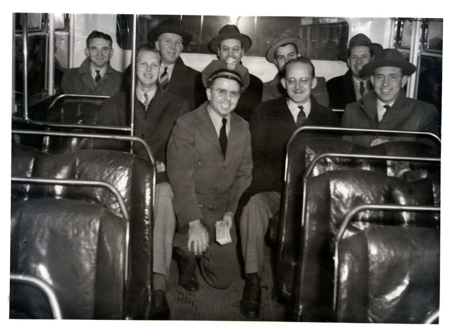 1940s WW2 Police Officer War Navy Army in Bus Vintage Photo 8x6 ...