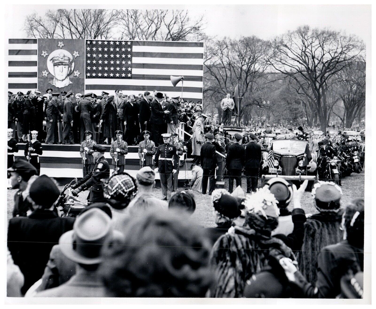 1950s Patriotic Rally American Flag Historical Event - Vintage Photo 8 ...