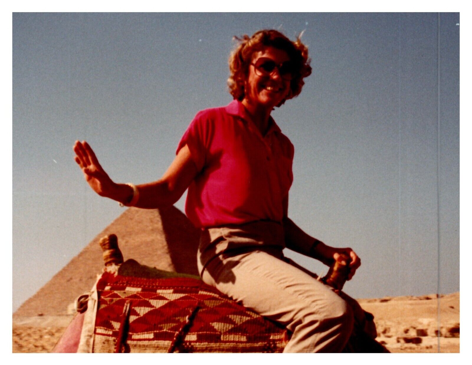 1980s American Girl Pyramid Egypt Vintage Snapshot Photo – techrewinds