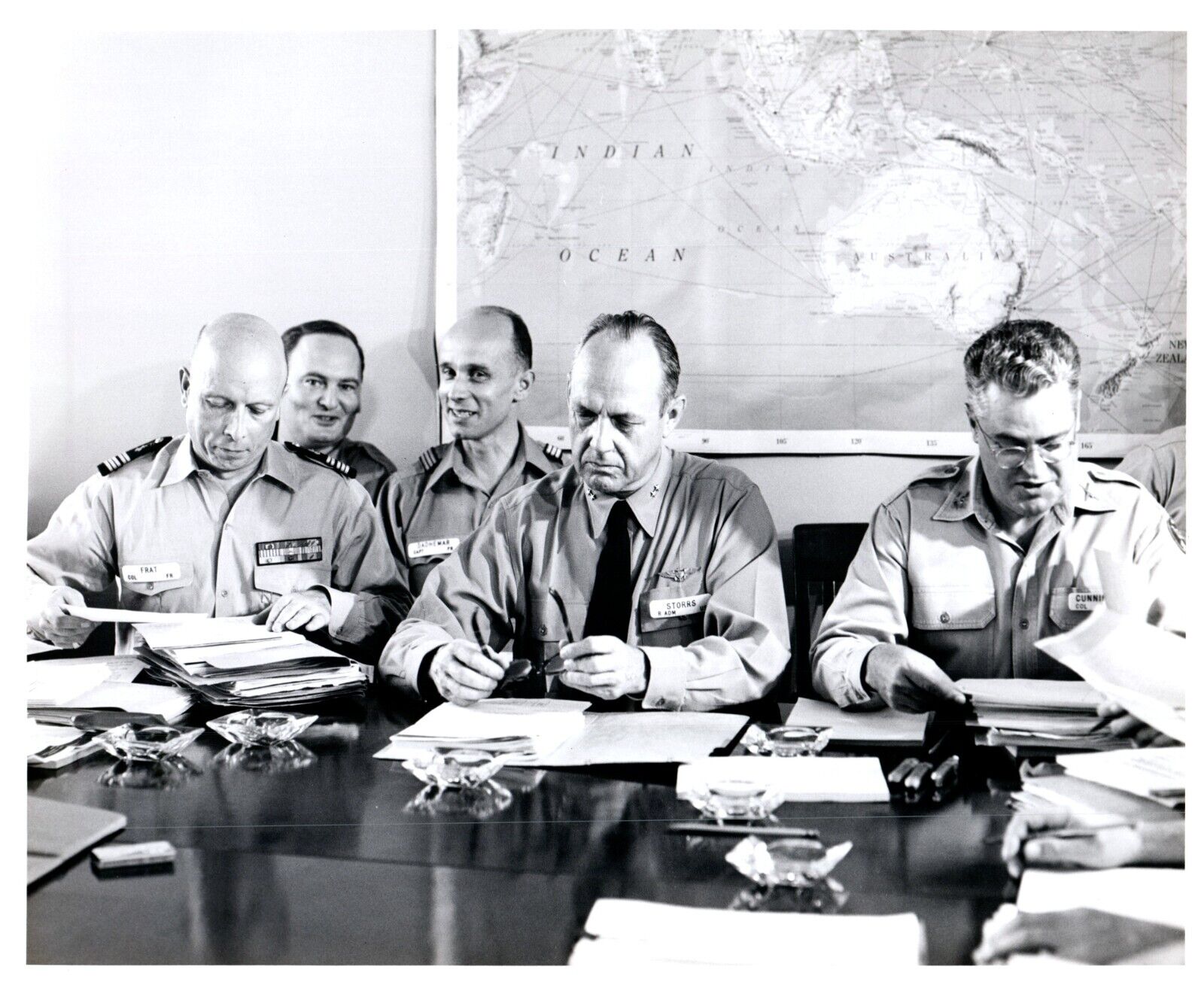 1950s WW2 Military Men Planning Vintage Photo 8x10 – techrewinds