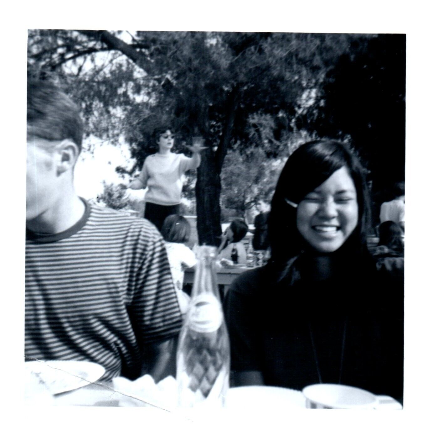 1970s American Asian Nerd Girl with BF Abstract Vintage Photo – techrewinds