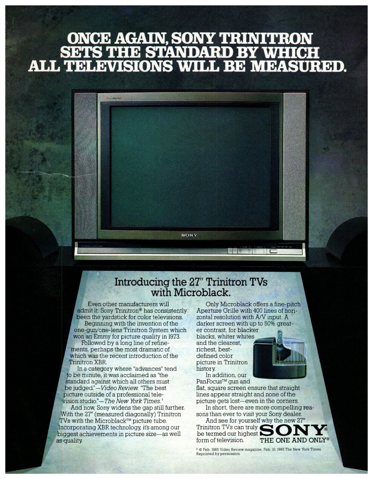 1980s SONY Trinitron Gaming TV Vintage Print Mini Catalog Fold Out Ad ...