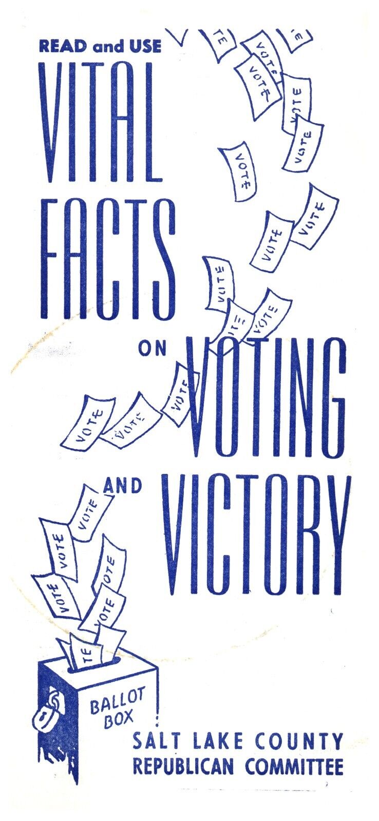 1960s Republican Party "Vital Facts on Voting and Victory" Brochure Sa ...
