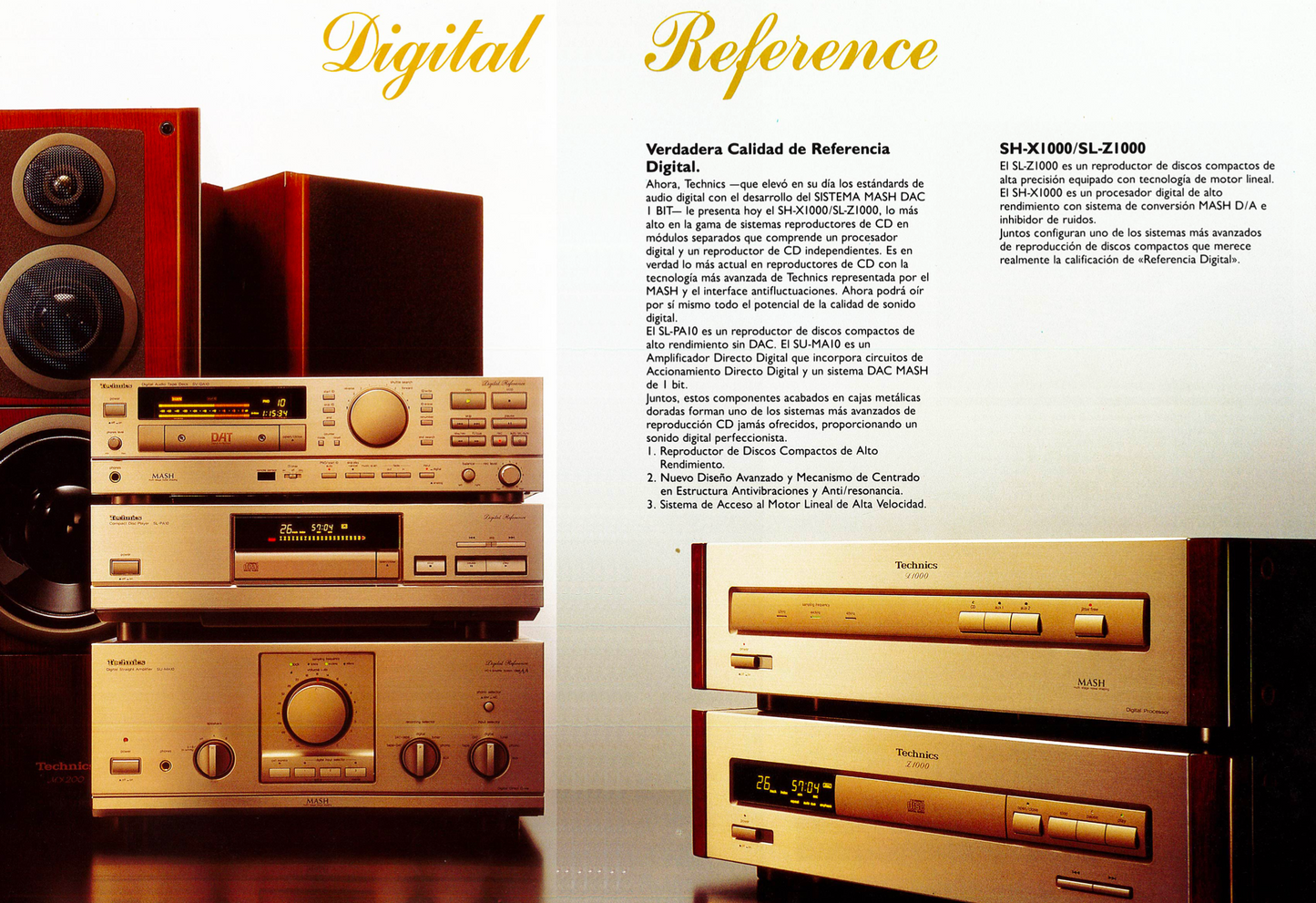 Technics Hifi Audio Brochure Receiver Amplifier 1991 1992 - SPANISH (P ...
